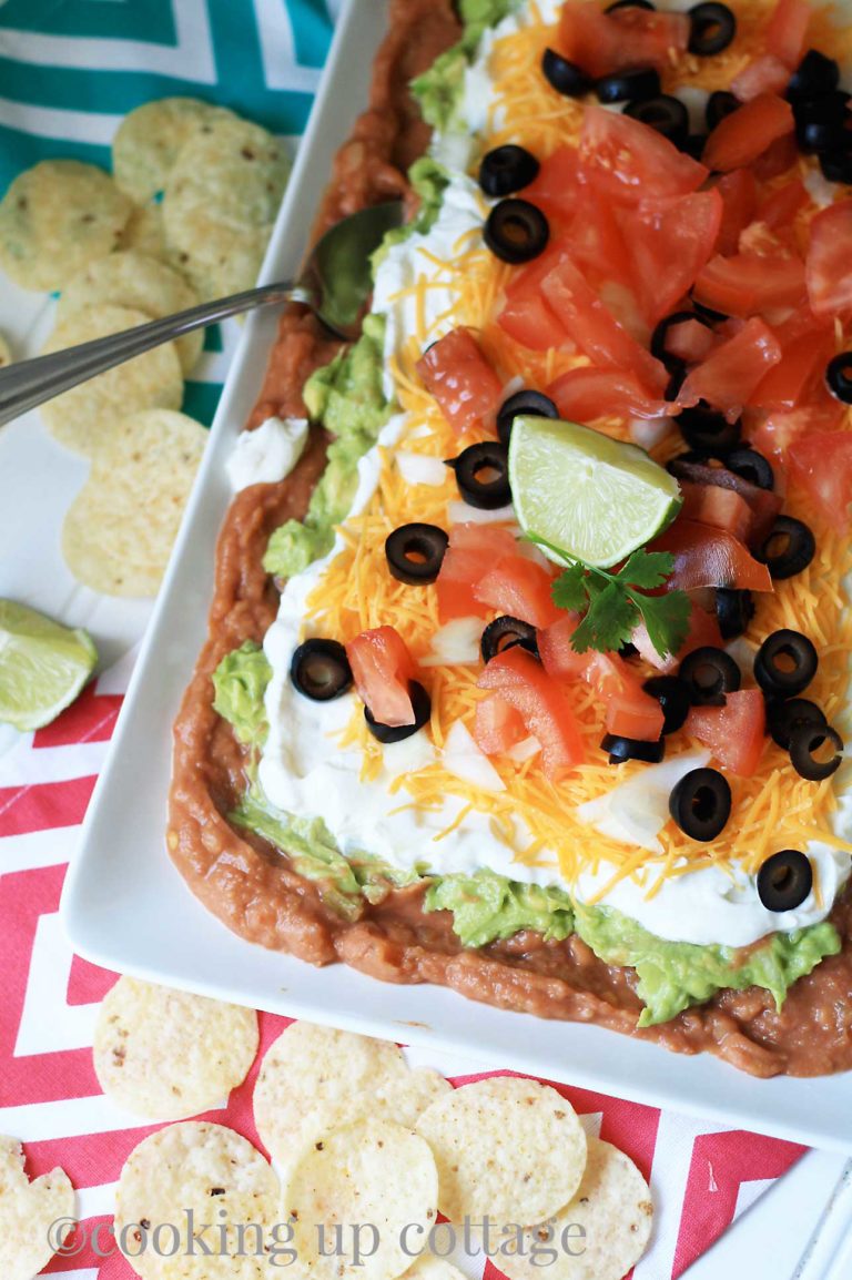 Seven Layer Bean Dip – Cooking Up Cottage